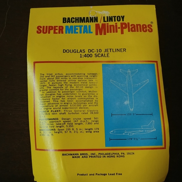Bachmann Lintoy | Toys | New Bachmann Lintoy Mini Model Plane Dc | Poshmark